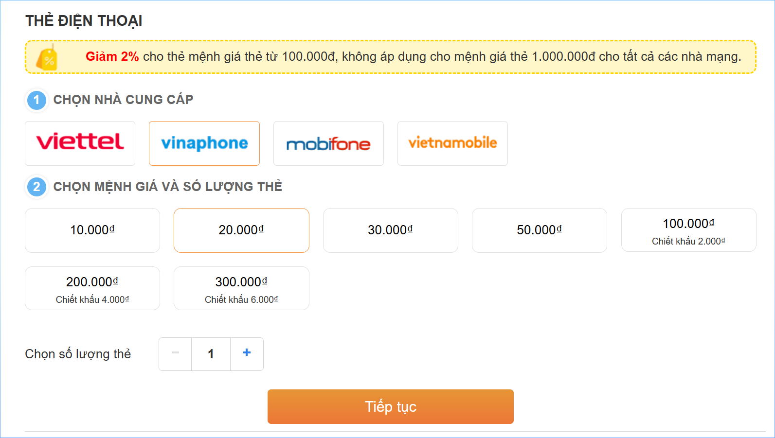 Ngày vàng nạp thẻ: Ưu đãi đến 20% cho thuê bao VinaPhone, nhanh tay!